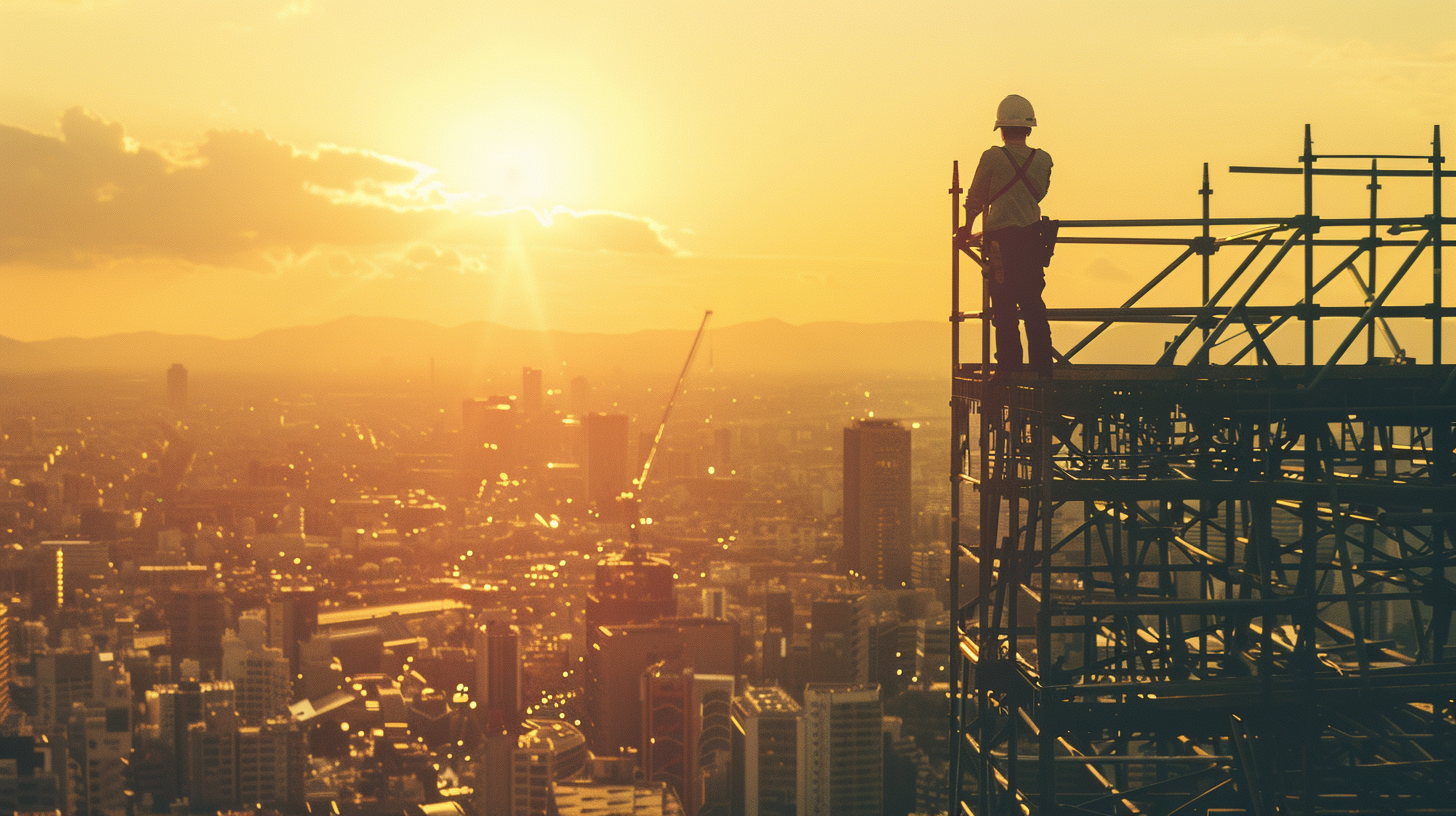 sinyaop_a_Japanese_scaffolder_standing_on_top_of_a_scaffold_a_d63c4fb1 ...
